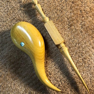 Osage Orange Aficot/laying Tool Matching Set With Abalone Accents - Etsy