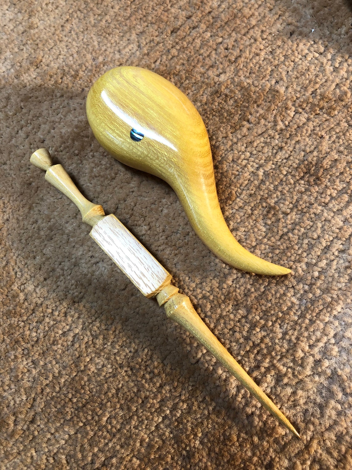 Osage Orange Aficot/laying Tool Matching Set With Abalone - Etsy