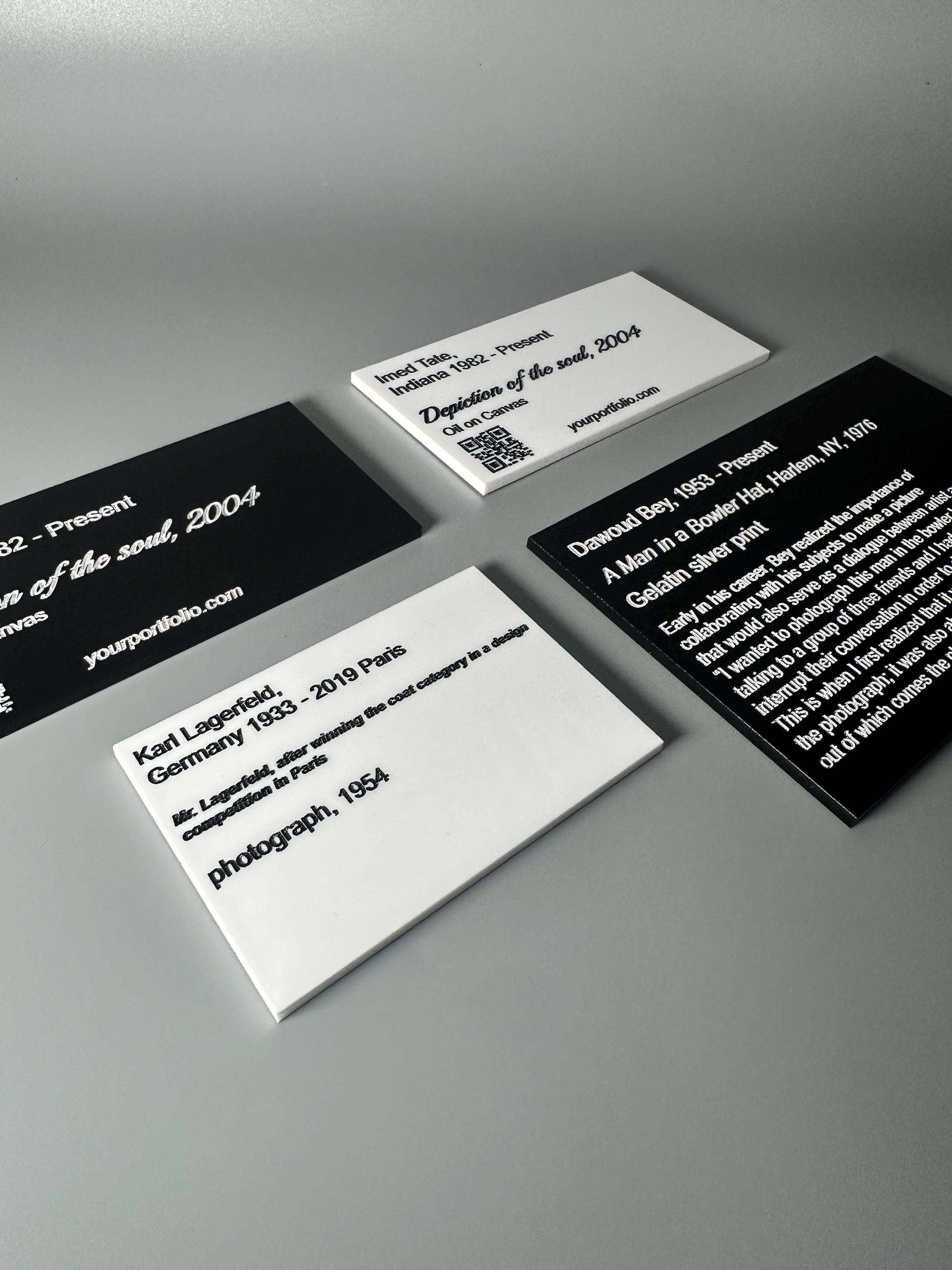 Art Gallery Sign, Art Placard, Museum Card, Acrylic Artwork Label ...