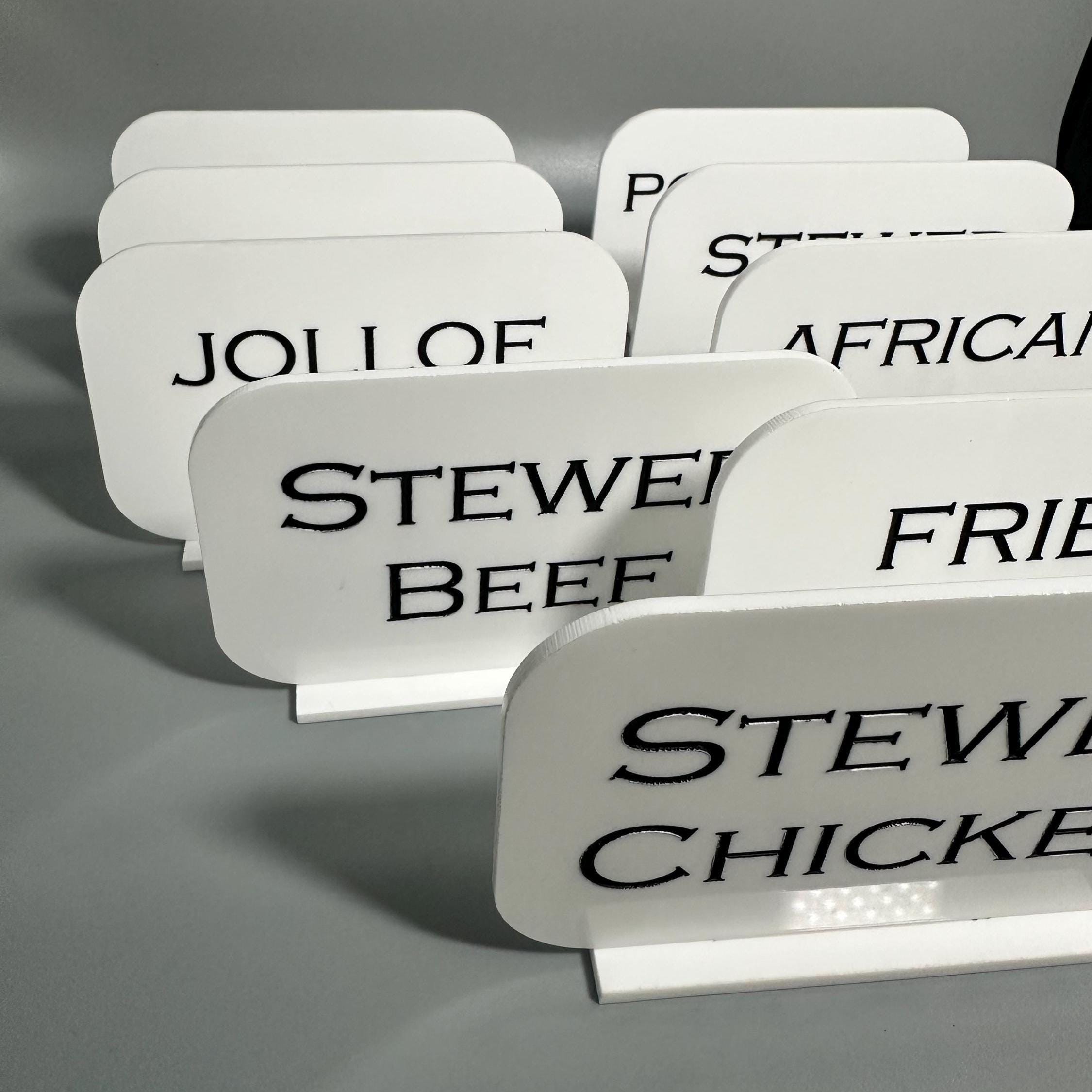 Custom Catering Labels, Buffet Label Signs, Minimalist Food Signs ...