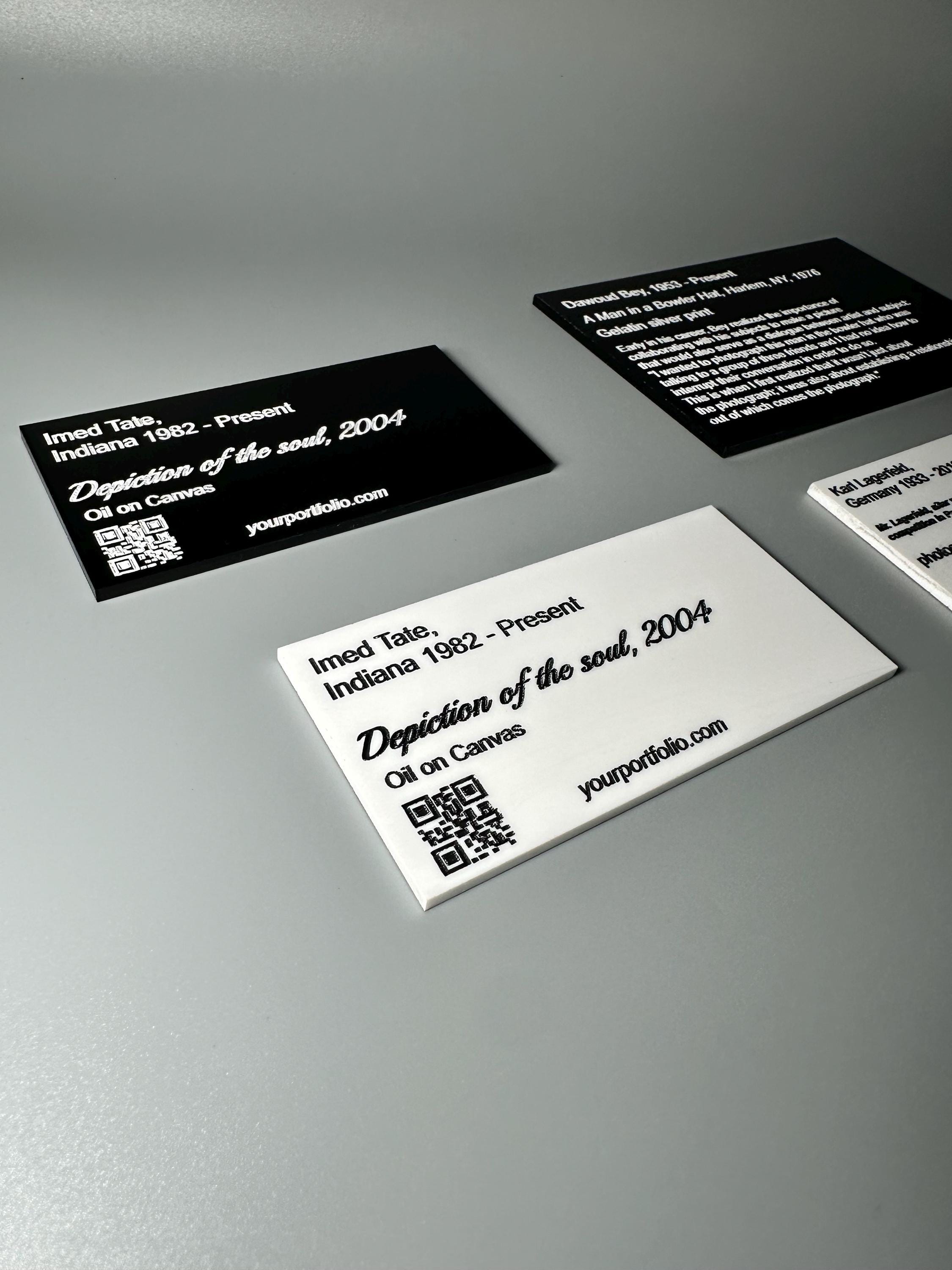 Art Gallery Sign, Art Placard, Museum Card, Acrylic Artwork Label ...