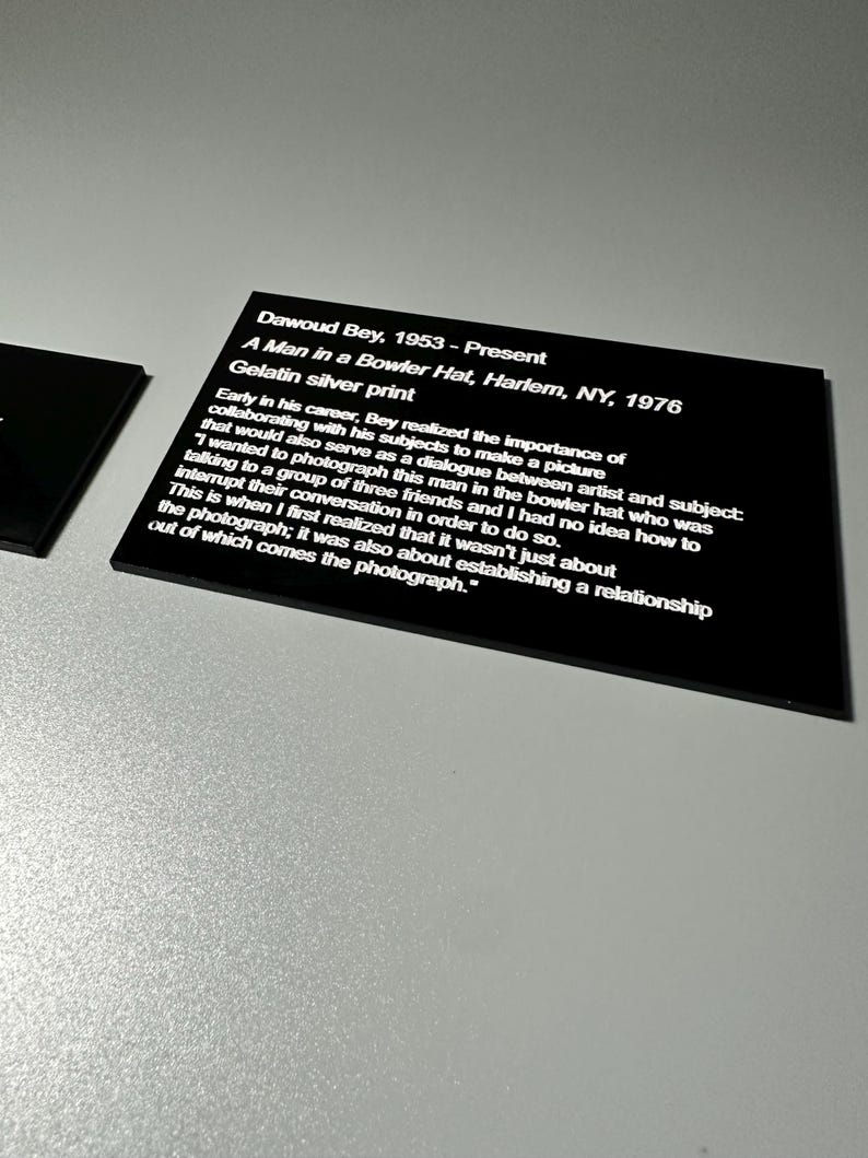 Art Gallery Sign, Art Placard, Museum Card, Acrylic Artwork Label ...