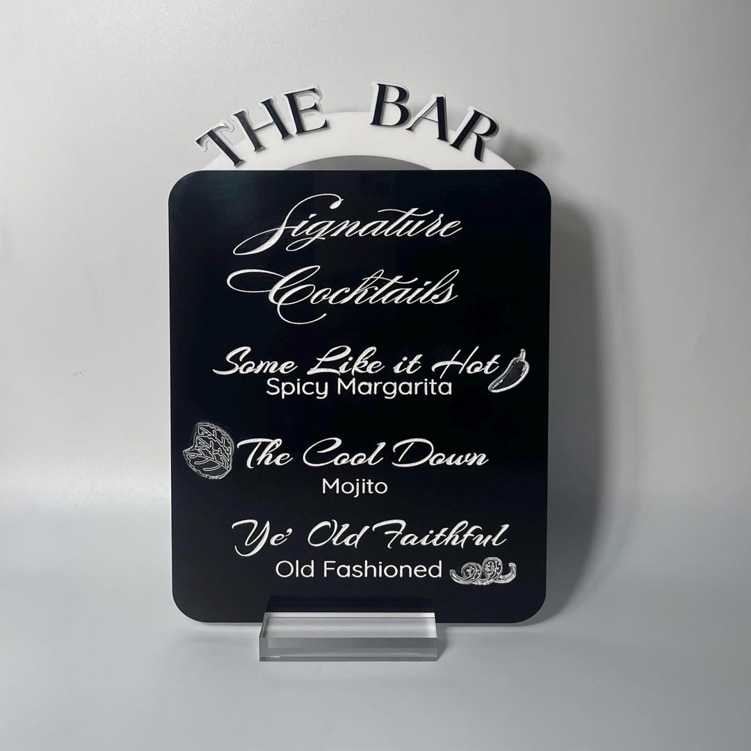 Classy Bar Menu, Mini Bar Menu, Signature Cocktail List, Cocktail Hour ...