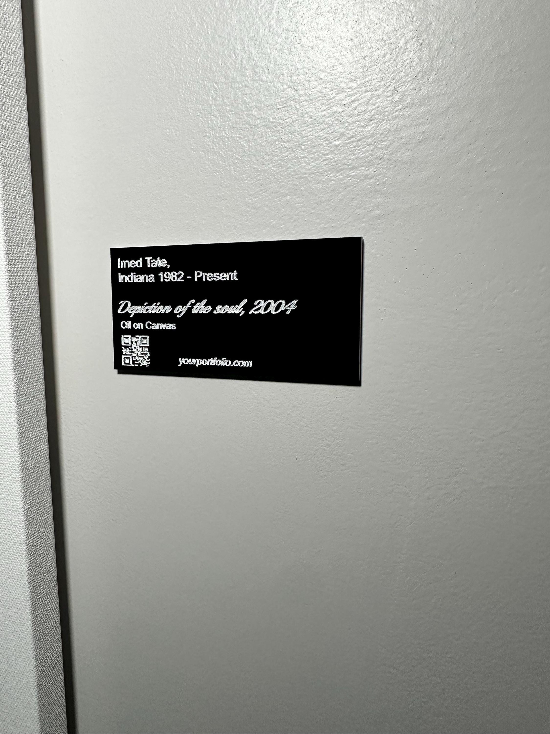 Art Gallery Sign, Art Placard, Museum Card, Acrylic Artwork Label ...