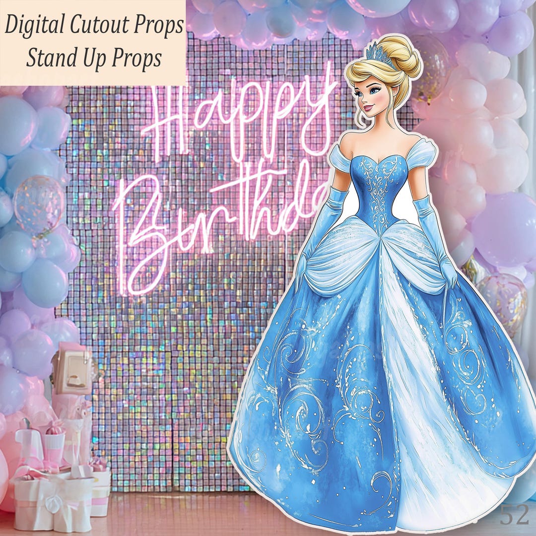 Cinderella Princess Cutout: DIY Life Size Decoration for Girl Birthday ...