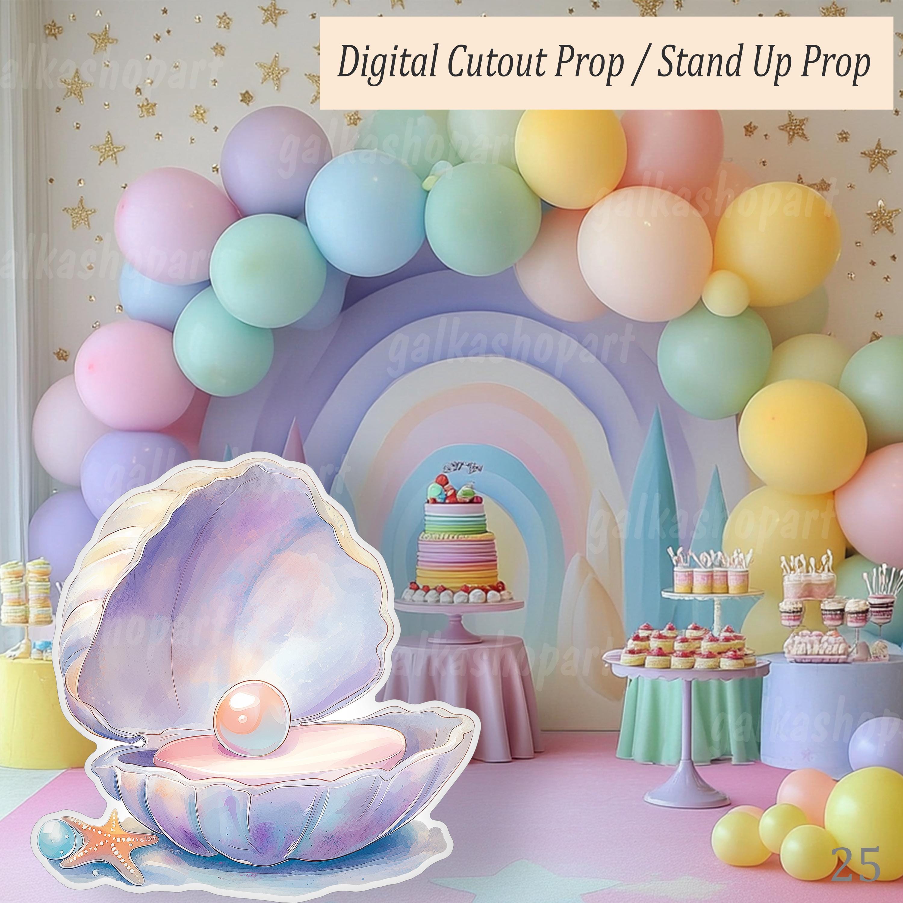 Big Clam Shell Standee With Pearl: Mermaid Themed Birthday or Baby ...