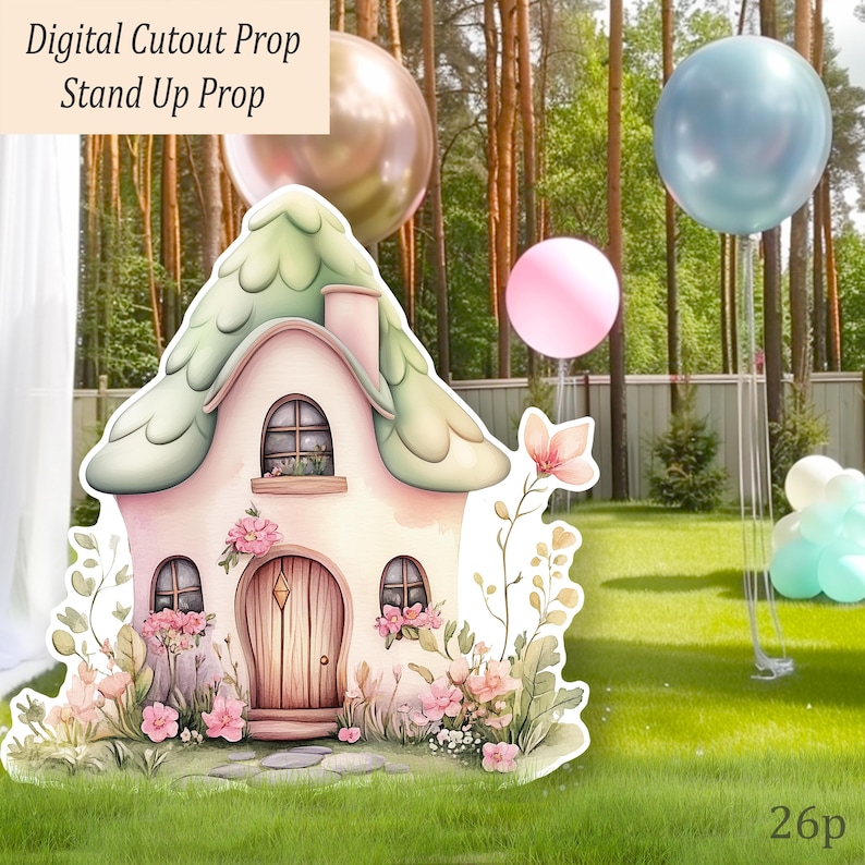 Enchanted Fairy Home Cutout Prop: Whimsical Princess House Standee ...