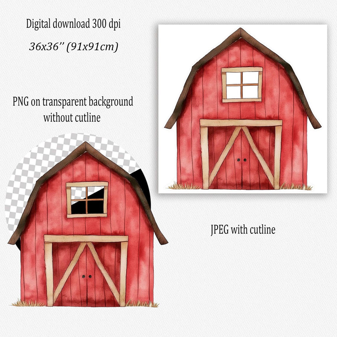Big Cutout Decor: Red Farm Barn Decoration, Farmhouse Theme, Country ...
