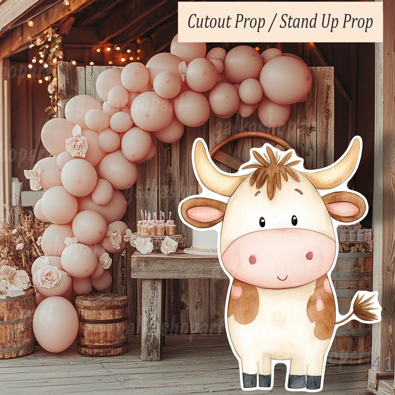Big Cute Cow Cutout Decor: Digital Download for Baby Shower & Birthday ...