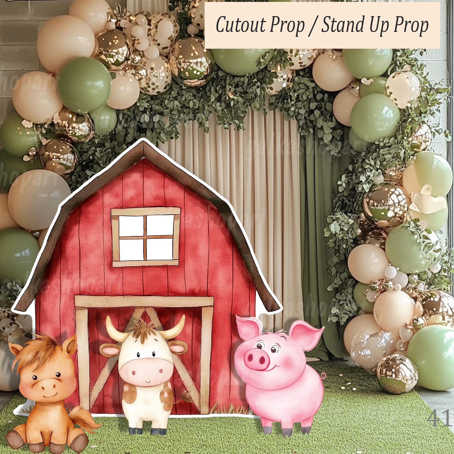 Big Cutout Decor: Red Farm Barn Decoration, Farmhouse Theme, Country ...