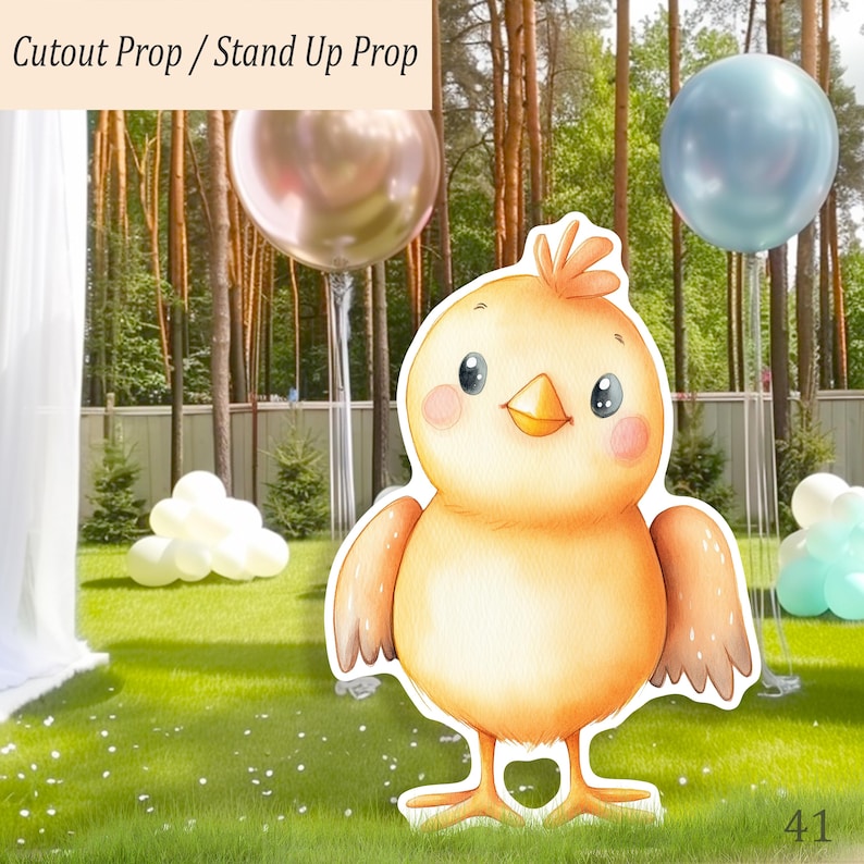 Big Cute Chick Cutout Decor: Digital Download for Baby Shower ...