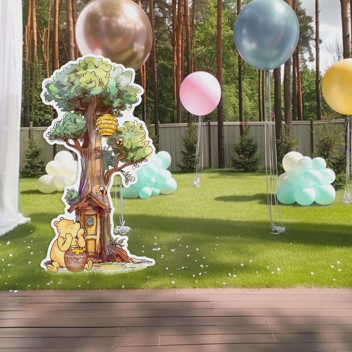 Vintage Winnie the Pooh Tree House Decor: Digital Cutout for Baby ...