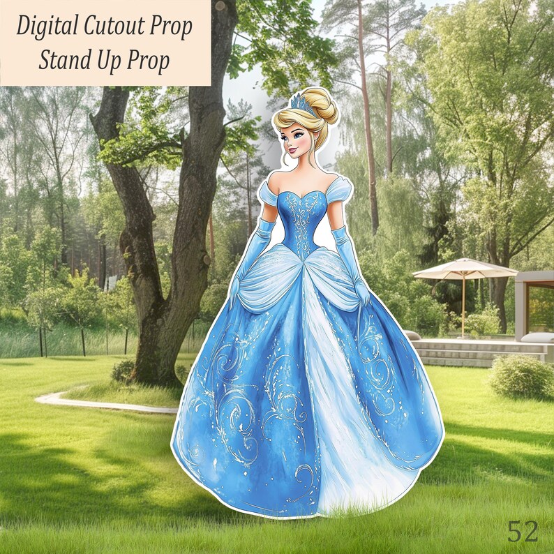 Cinderella Princess Cutout: DIY Life Size Decoration for Girl Birthday ...