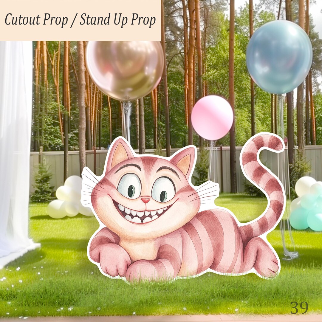 Life-size Cheshire Cat Standee, Wonderland Party Prop, Fairytale Tea ...