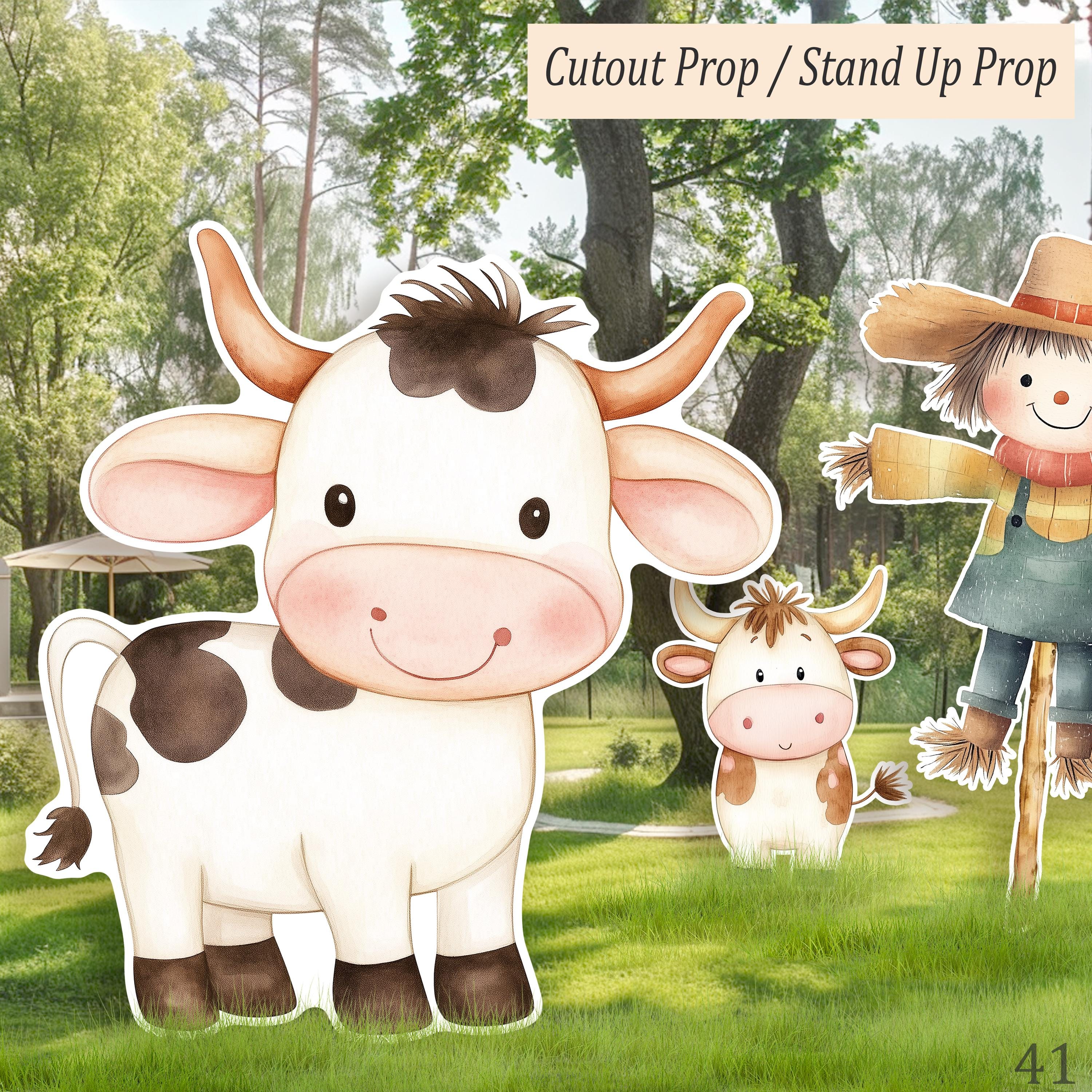 Big Cute Cow Cutout Decor: Digital Download for Baby Shower & Birthday ...