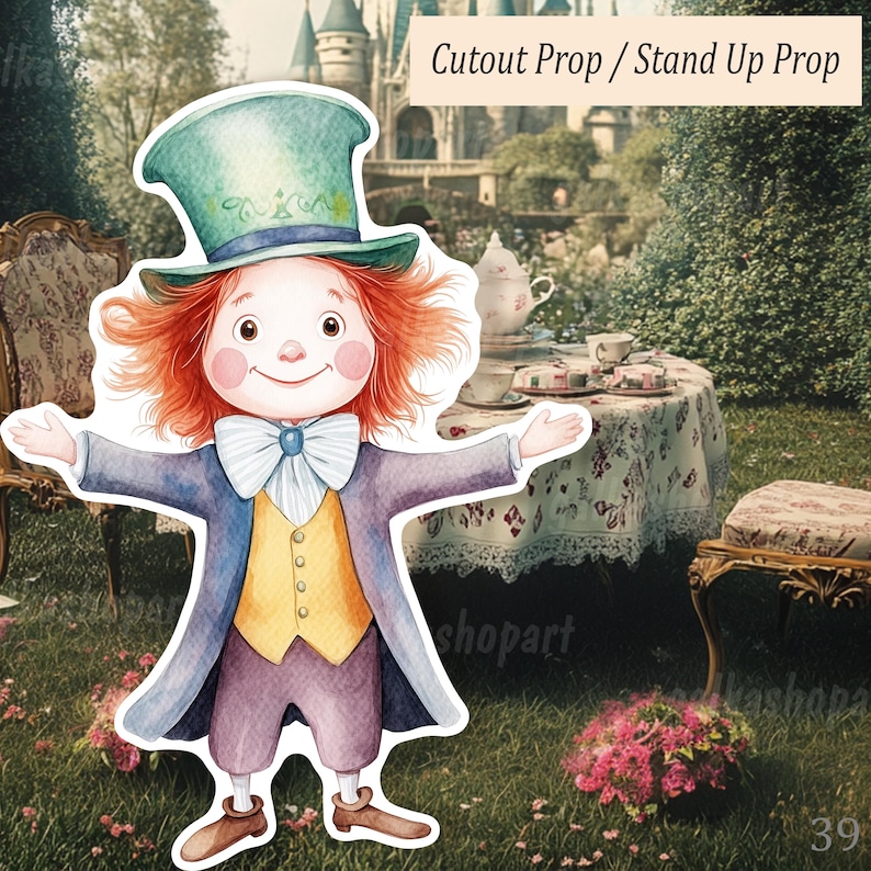 Large Mad Hatter Standee, Onederland Party Backdrop, Alice in ...