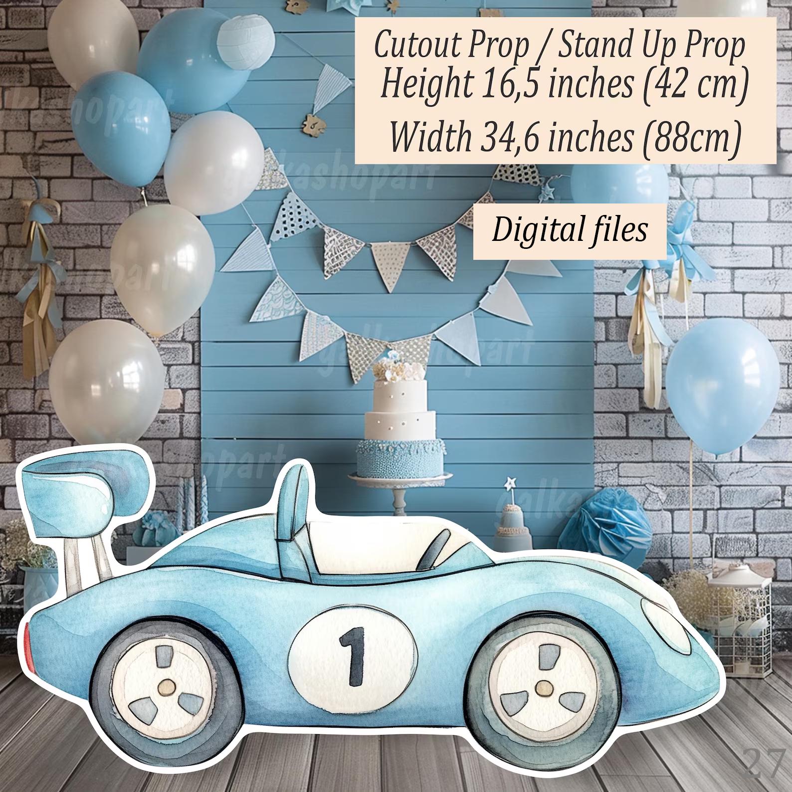 Big Cutout Decor Race Car (number From 1 to 6), Fast One Racing Party ...