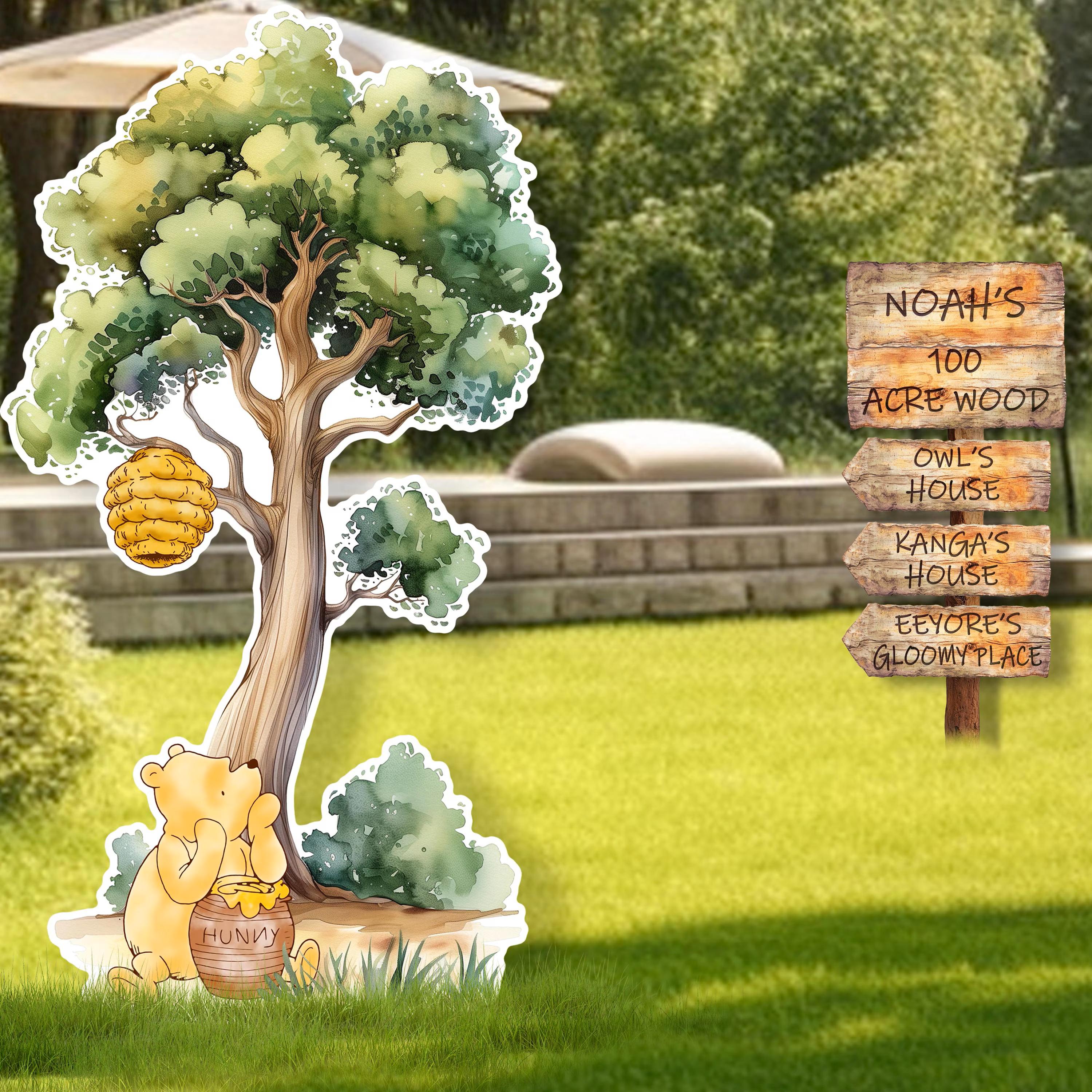 Downloadable Cutout Decor: Classic Winnie the Pooh With Honey Jar Under ...