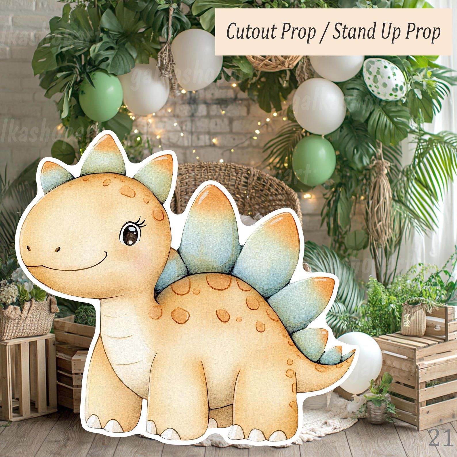 Printable Stegosaurus, Stand up Prop, Big Cute Dinosaur Cutout Decor ...