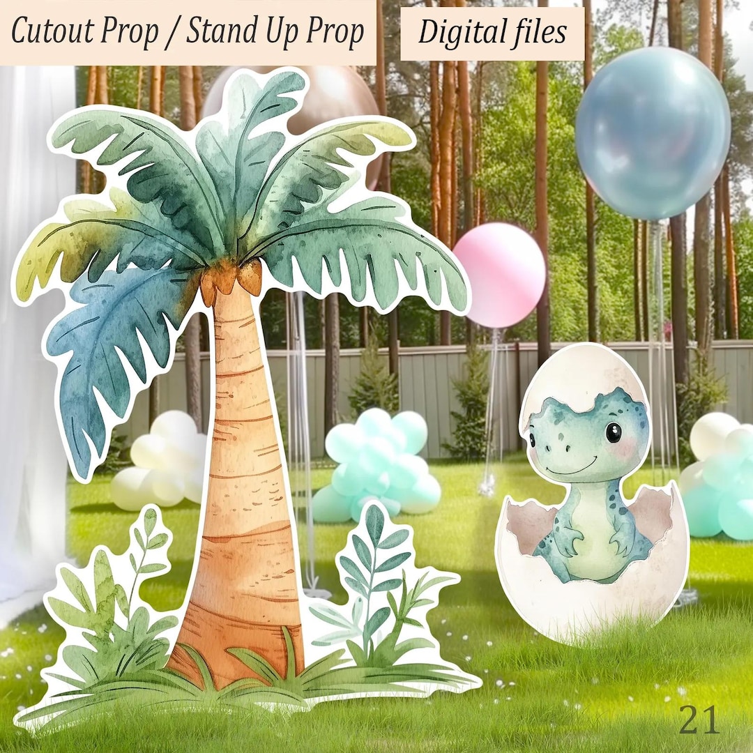 Printable Tropical Palm Stand up Prop, Big Tree Cutout Decor, Baby ...