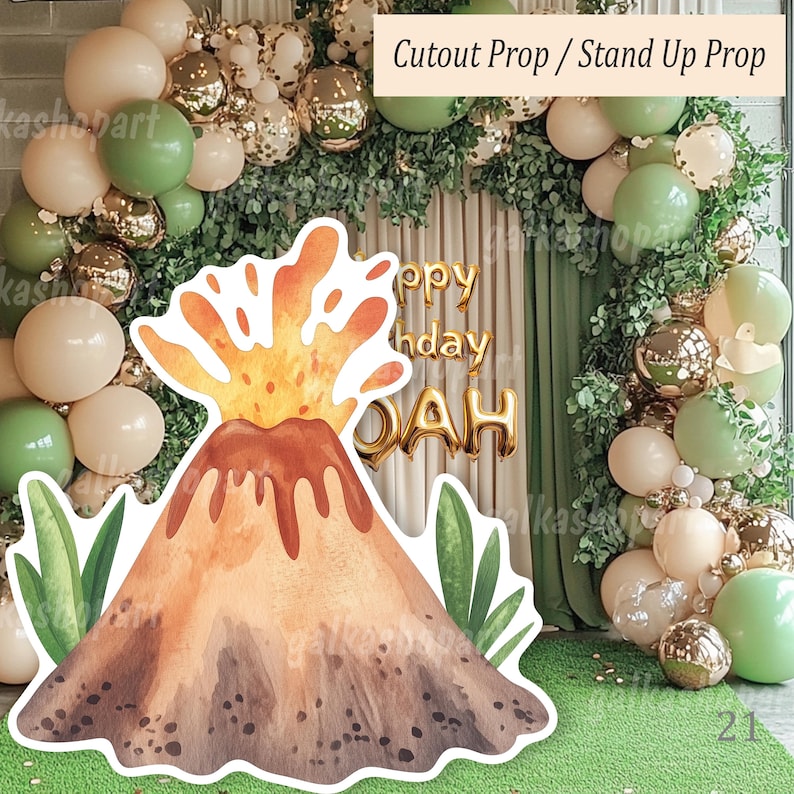 Big Volcano Cutout Decor for Baby Shower & Birthday Party, Printable ...