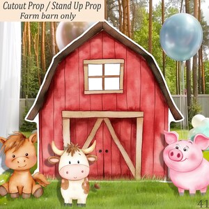 Big Cutout Decor: Red Farm Barn Decoration, Farmhouse Theme, Country ...