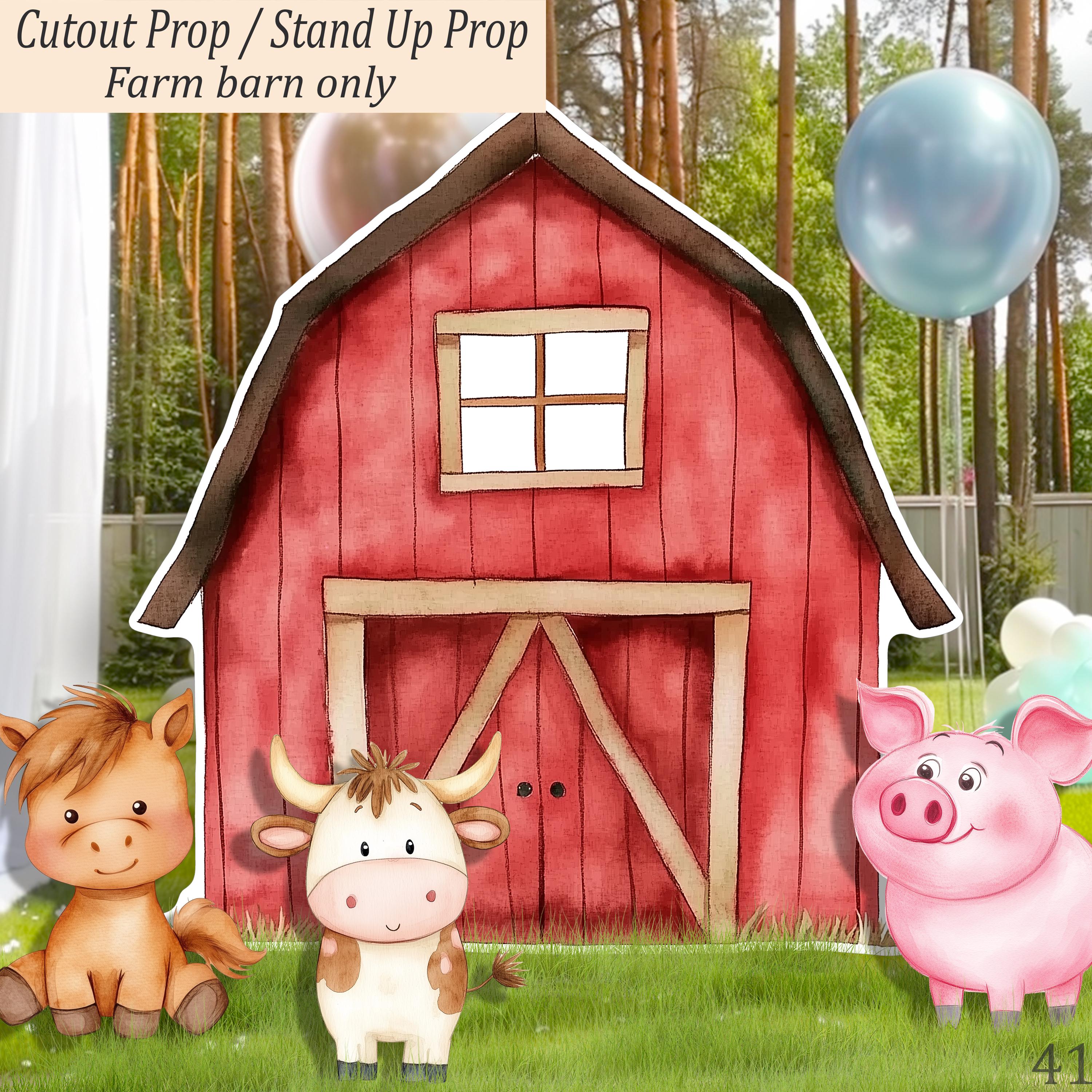 Big Cutout Decor: Red Farm Barn Decoration, Farmhouse Theme, Country ...