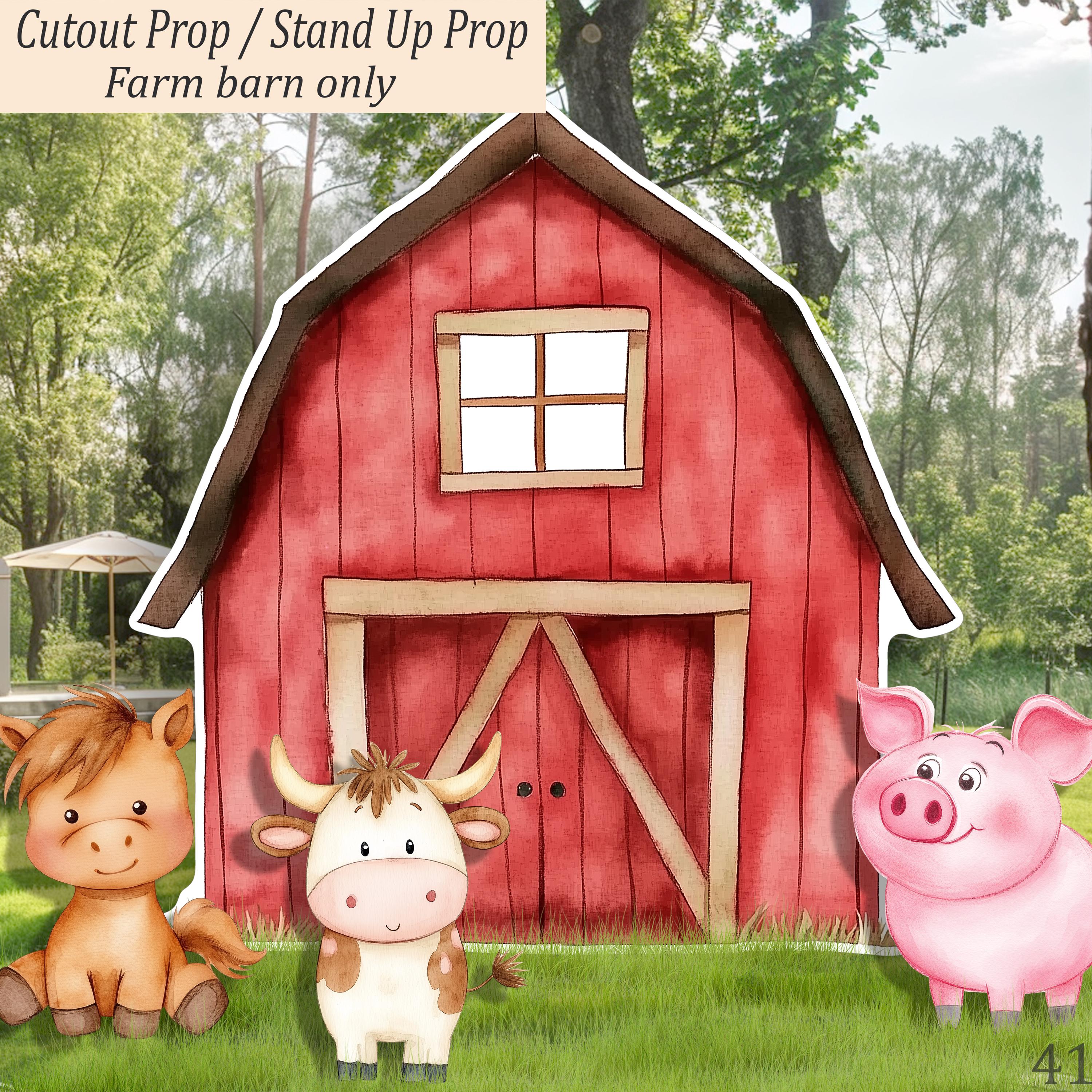Big Cutout Decor: Red Farm Barn Decoration, Farmhouse Theme, Country ...