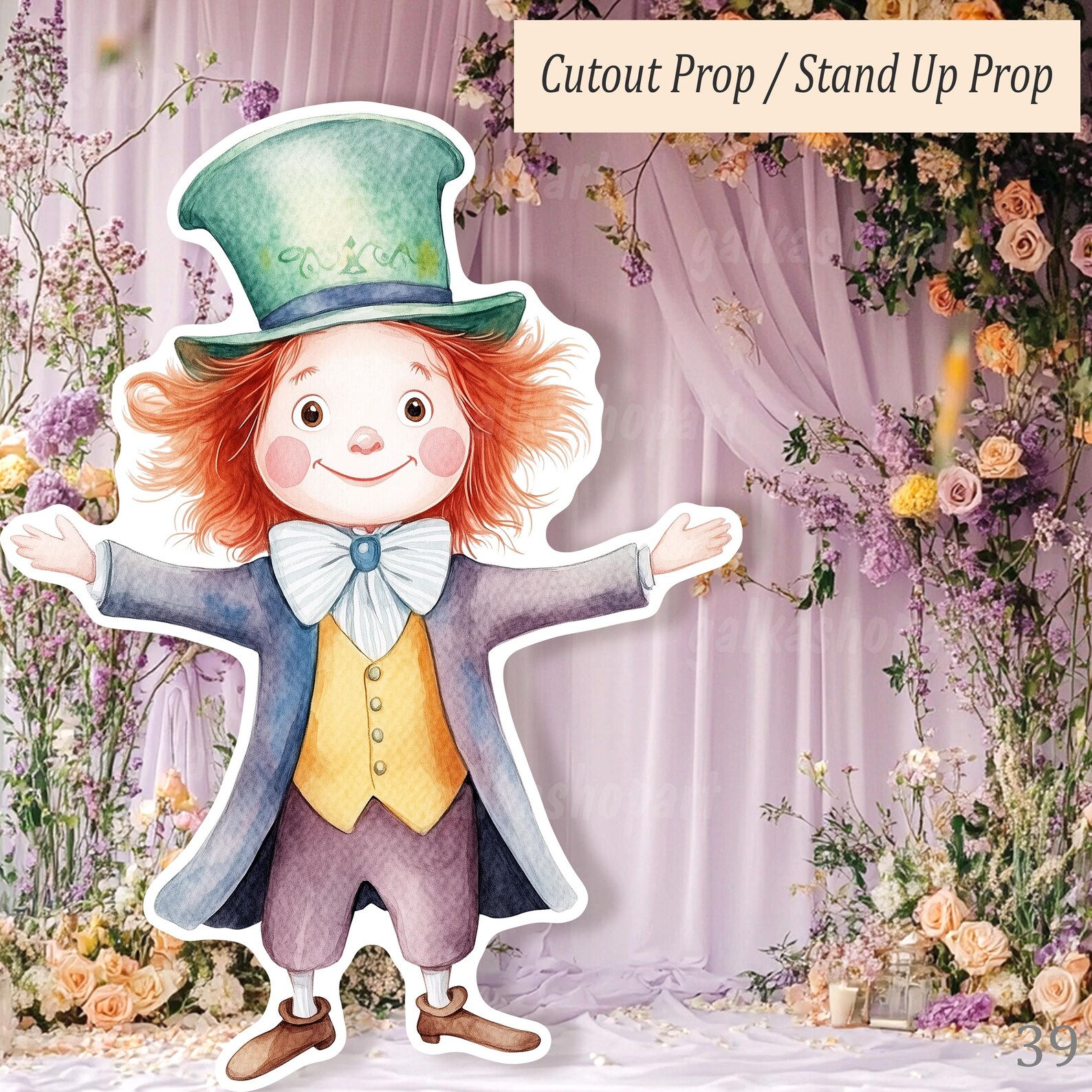 Large Mad Hatter Standee, Onederland Party Backdrop, Alice in ...