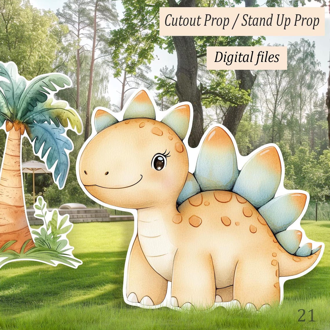 Printable Stegosaurus, Stand up Prop, Big Cute Dinosaur Cutout Decor ...
