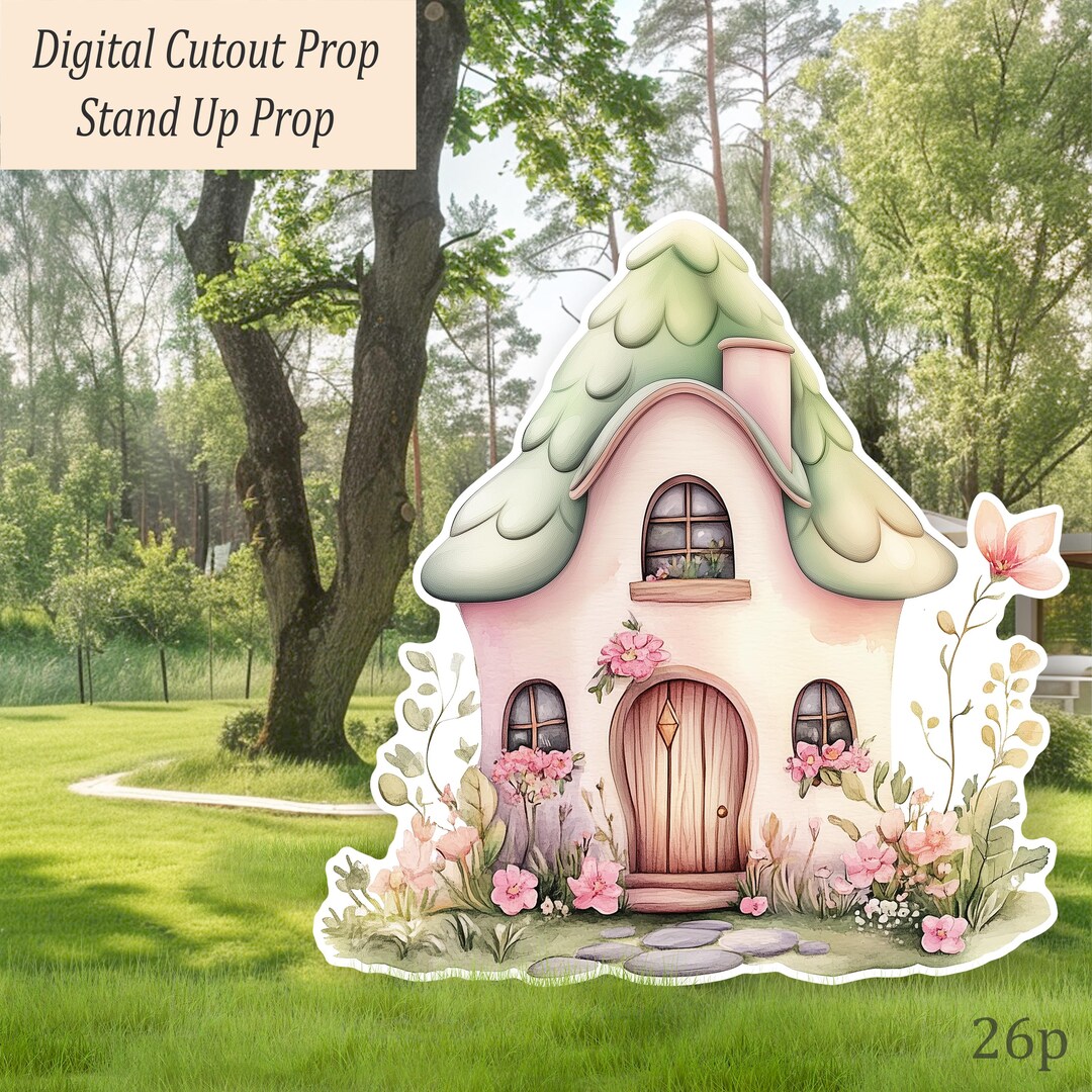 Enchanted Fairy Home Cutout Prop: Whimsical Princess House Standee ...