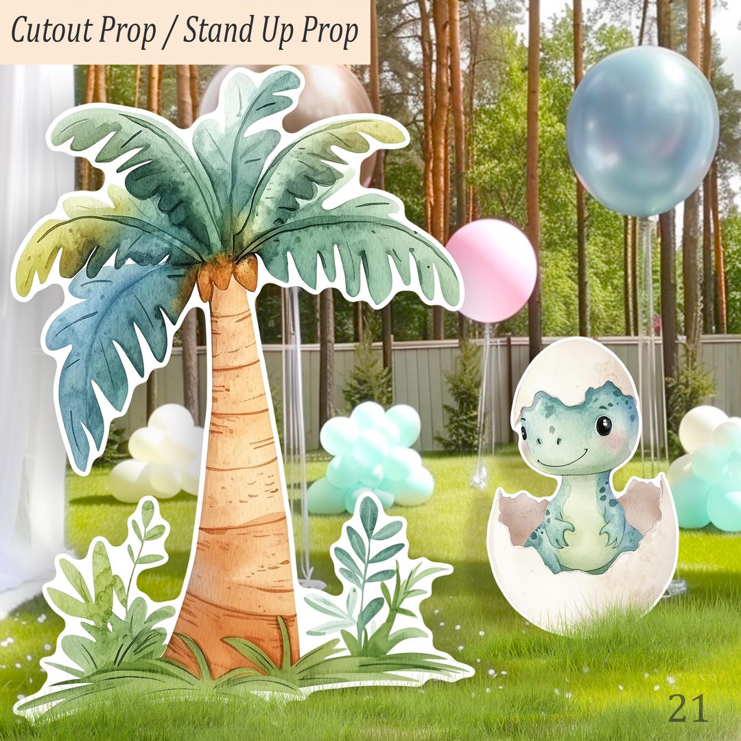 Printable Tropical Palm Stand up Prop, Big Tree Cutout Decor, Baby ...