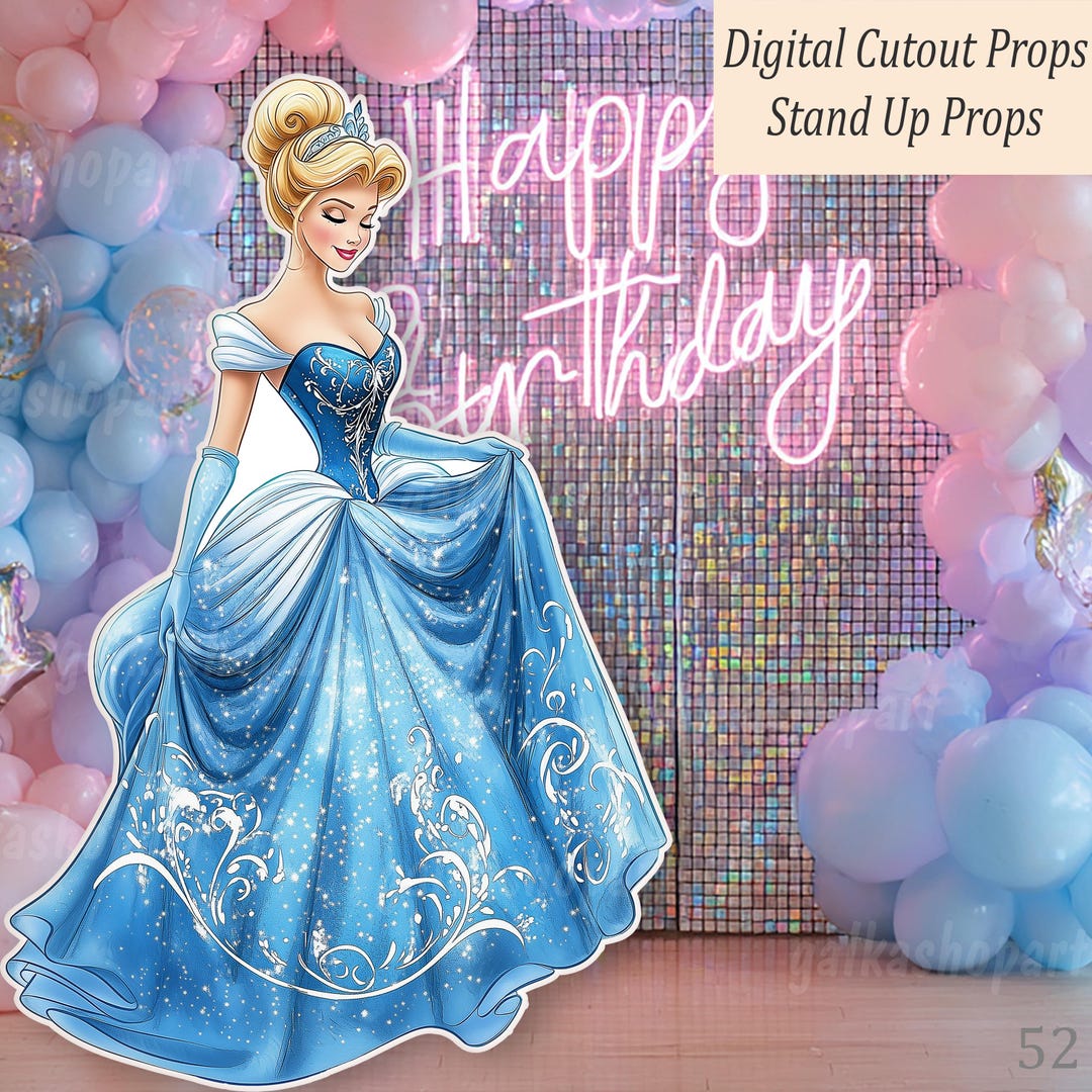Princess Cinderella Cutout: Printable Stand up Prop for Girl Birthday ...