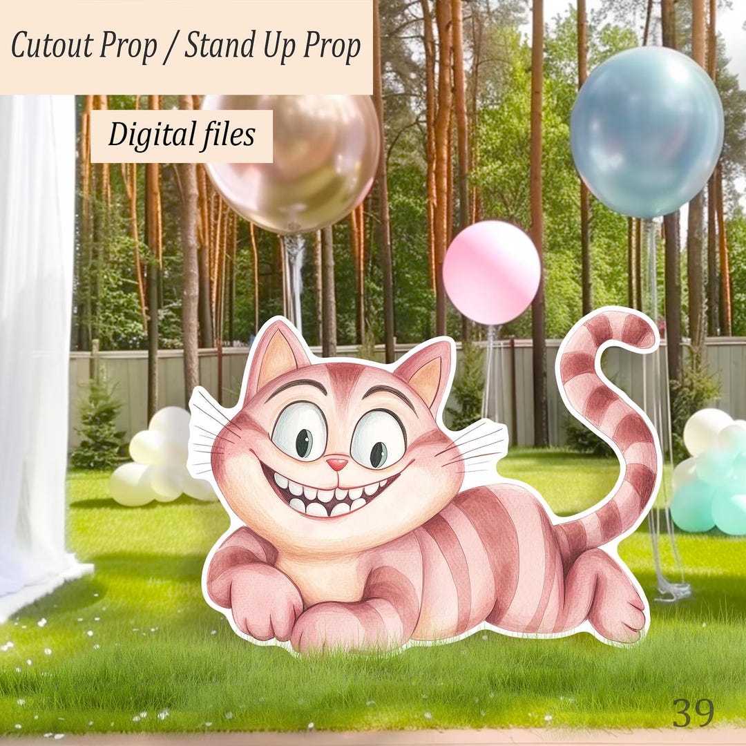 Life-size Cheshire Cat Standee, Wonderland Party Prop, Fairytale Tea ...