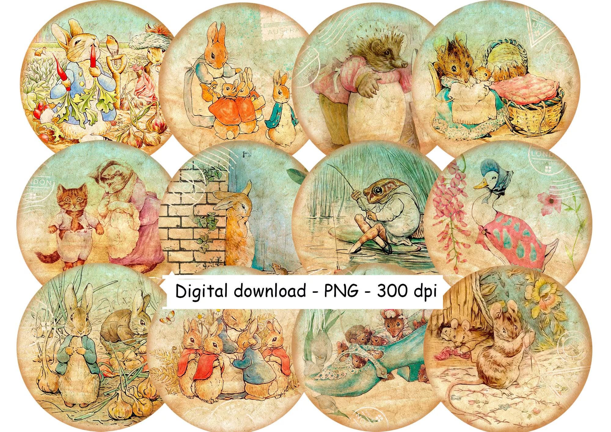 Peter Rabbit Cupcake Toppers Printable: Beatrix Potter Party Circles ...