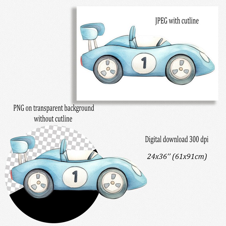 Big Cutout Decor Race Car (number From 1 to 6), Fast One Racing Party ...