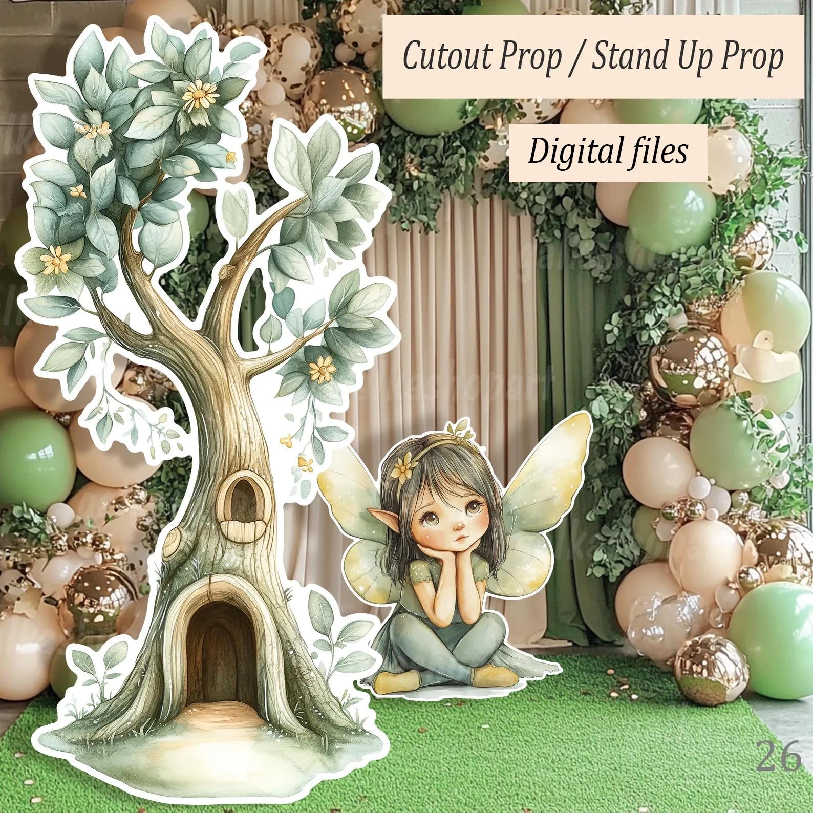 Big Cutout Decor: Forest Fairytale Tree With Door; Fairy's Home; Stand ...
