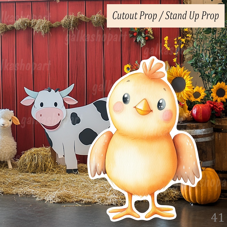 Big Cute Chick Cutout Decor: Digital Download for Baby Shower ...