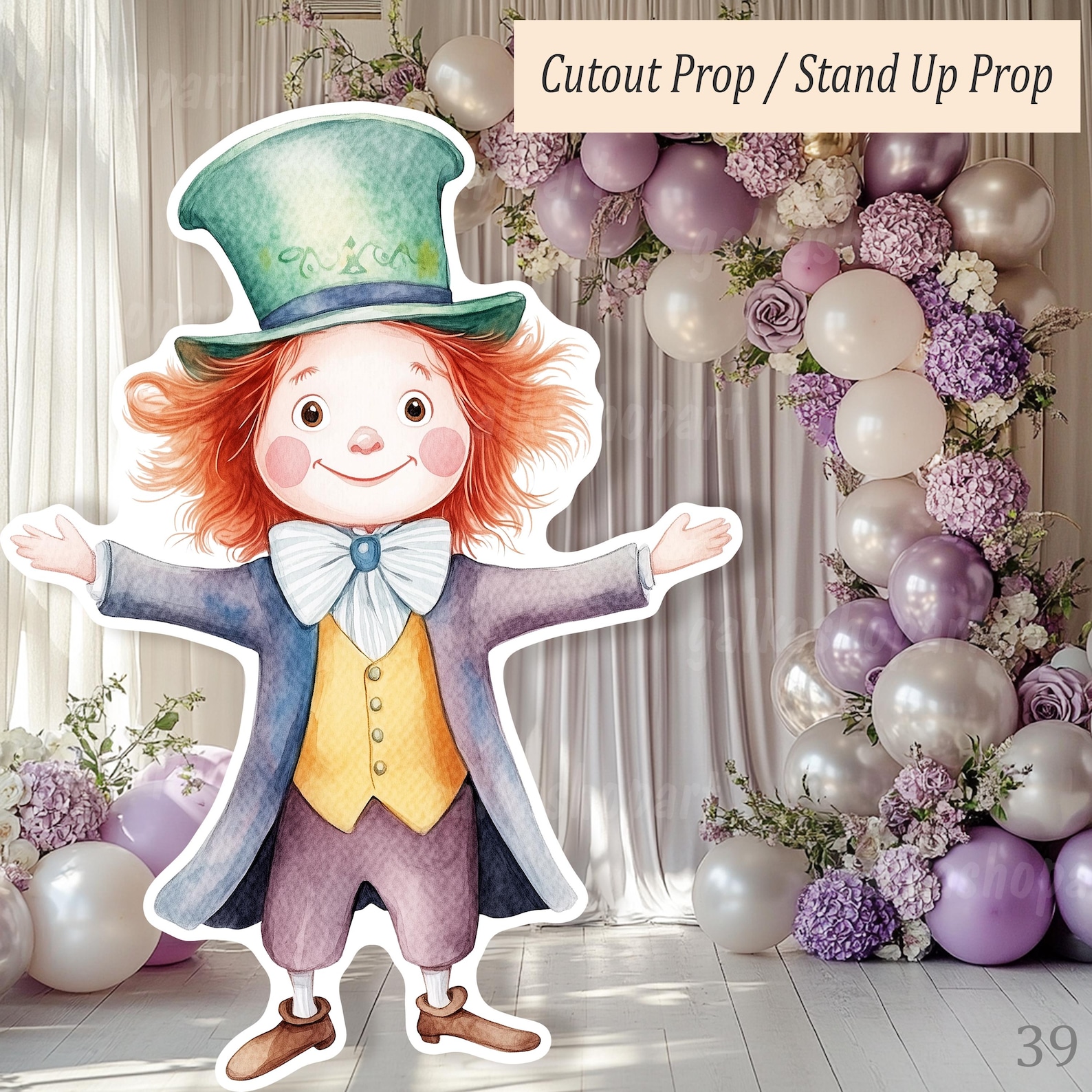 Large Mad Hatter Standee, Onederland Party Backdrop, Alice in ...