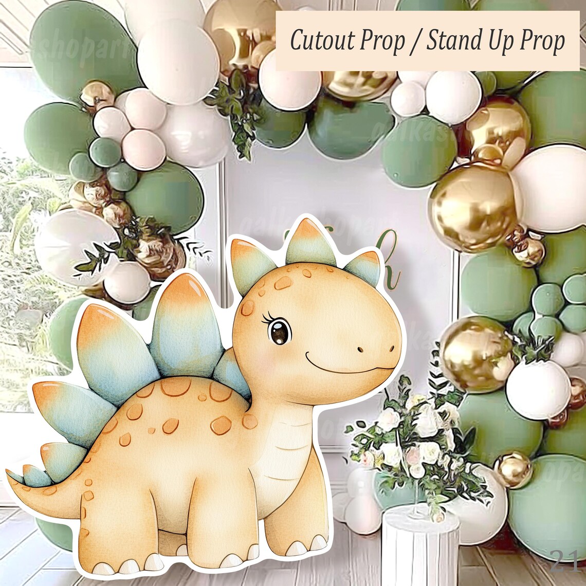Printable Stegosaurus, Stand up Prop, Big Cute Dinosaur Cutout Decor ...
