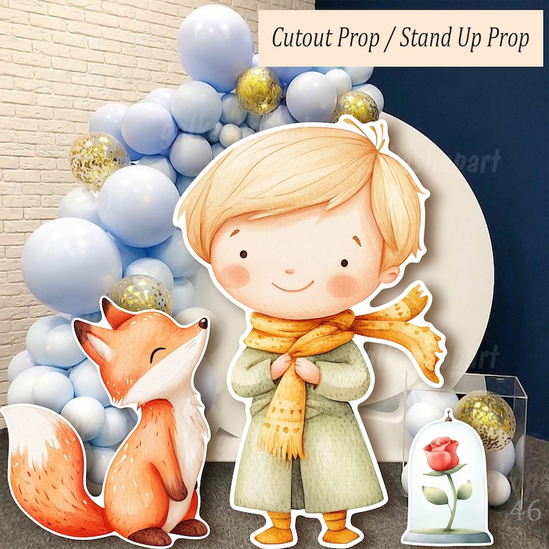 Little Prince & Fox Big Cutout Stand up Props, Printable Life-size ...