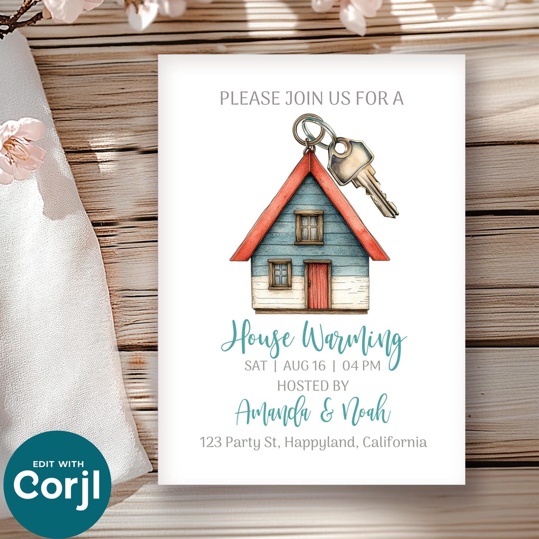 Editable Printable House Warming Invite, Housewarming Party Invitation ...