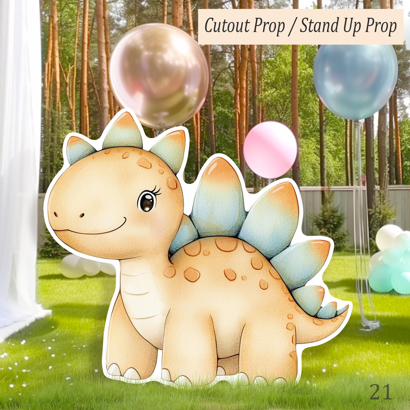 Printable Stegosaurus, Stand up Prop, Big Cute Dinosaur Cutout Decor ...