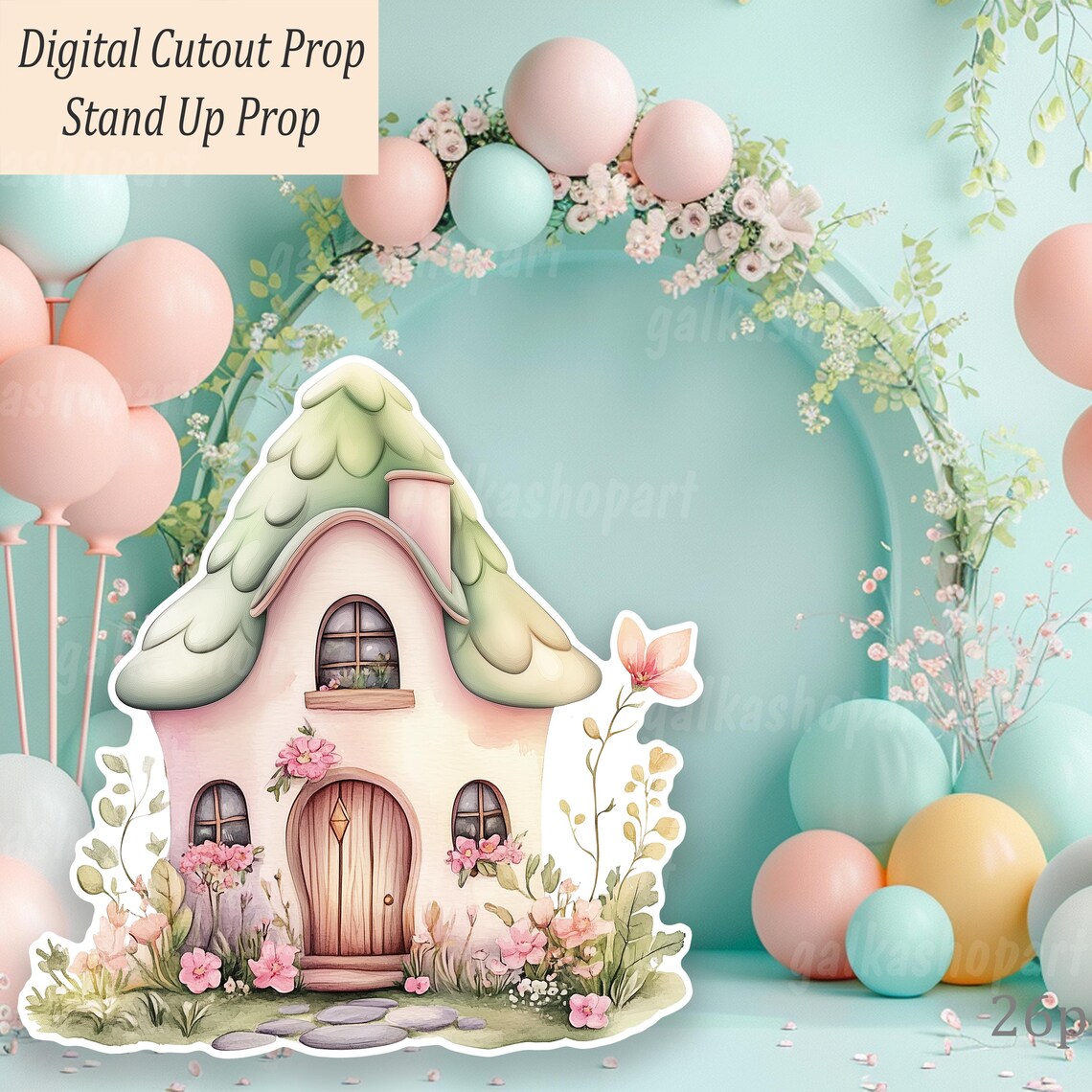 Enchanted Fairy Home Cutout Prop: Whimsical Princess House Standee ...