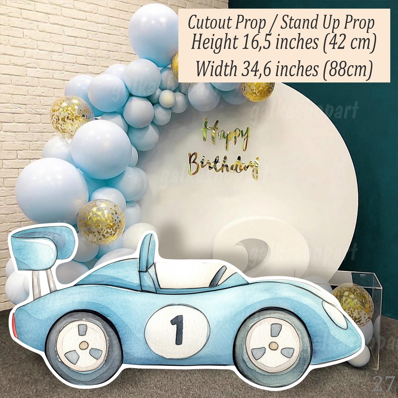 Big Cutout Decor Race Car (number From 1 to 6), Fast One Racing Party ...