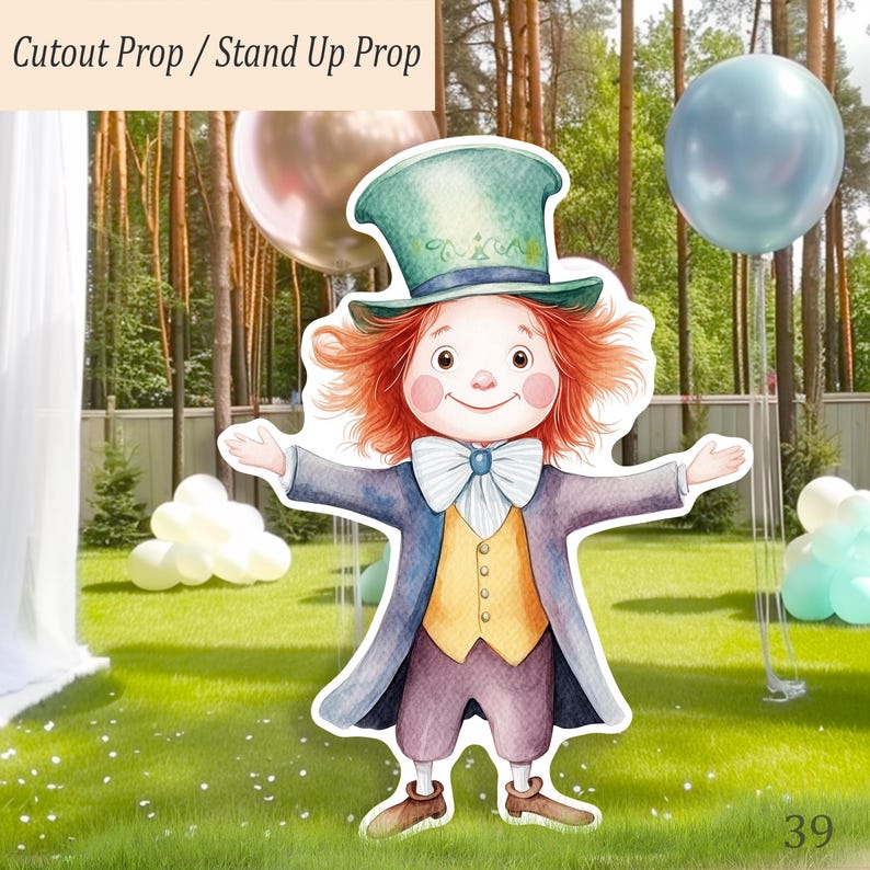 Large Mad Hatter Standee, Onederland Party Backdrop, Alice in ...