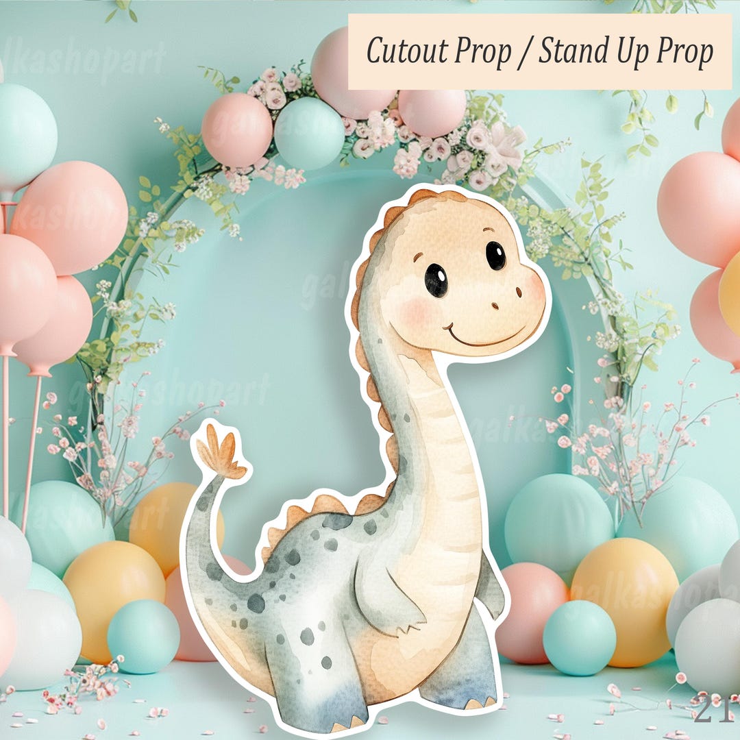 Printable Diplodocus, Stand up Prop, Big Cute Dinosaur Cutout Decor for ...