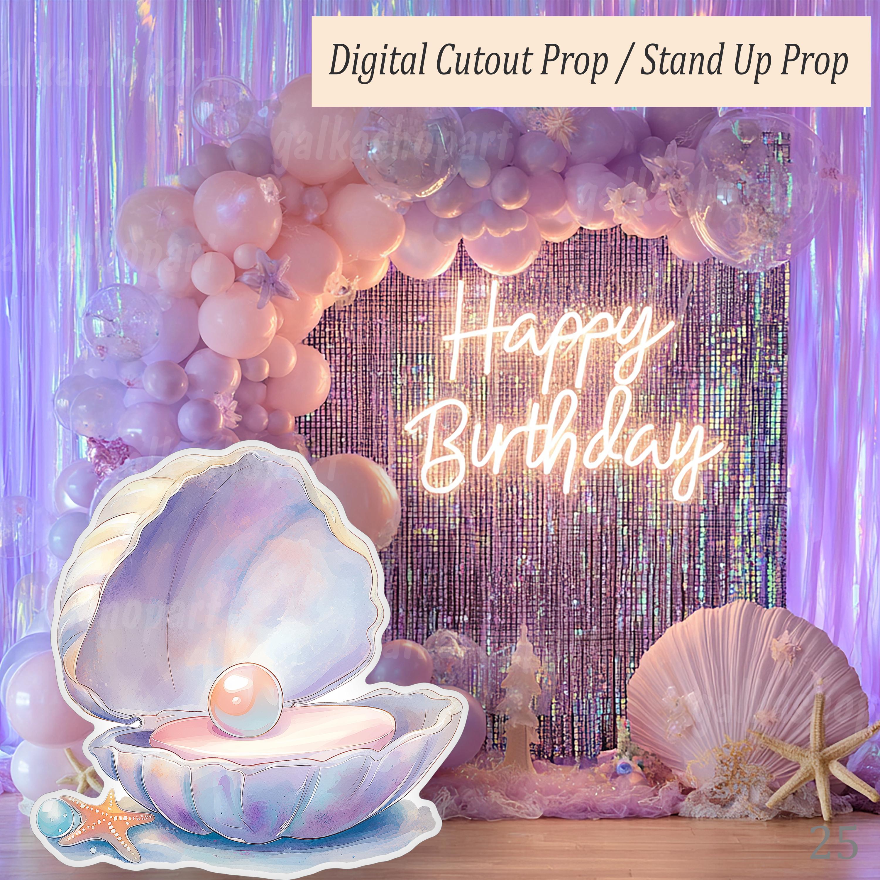 Big Clam Shell Standee With Pearl: Mermaid Themed Birthday or Baby ...
