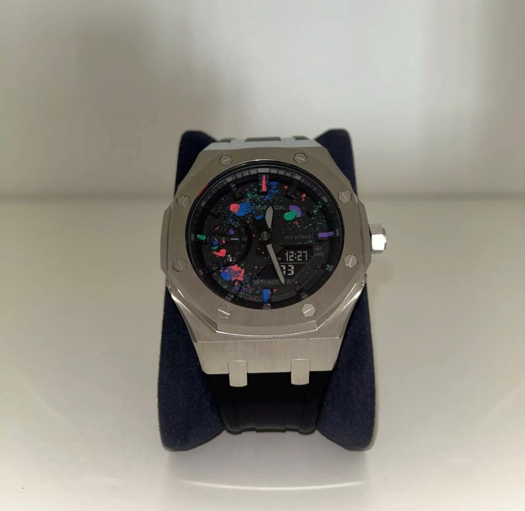 Casio G-shock GA2100 Casioak Custom Paint Splatter Effect Dial Mens ...