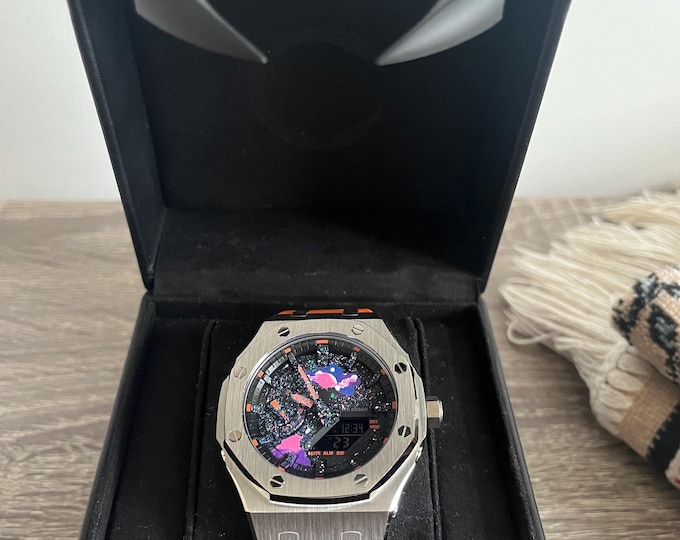Casio G-shock GA2100 Casioak Custom Paint Splatter Effect Dial Mens ...